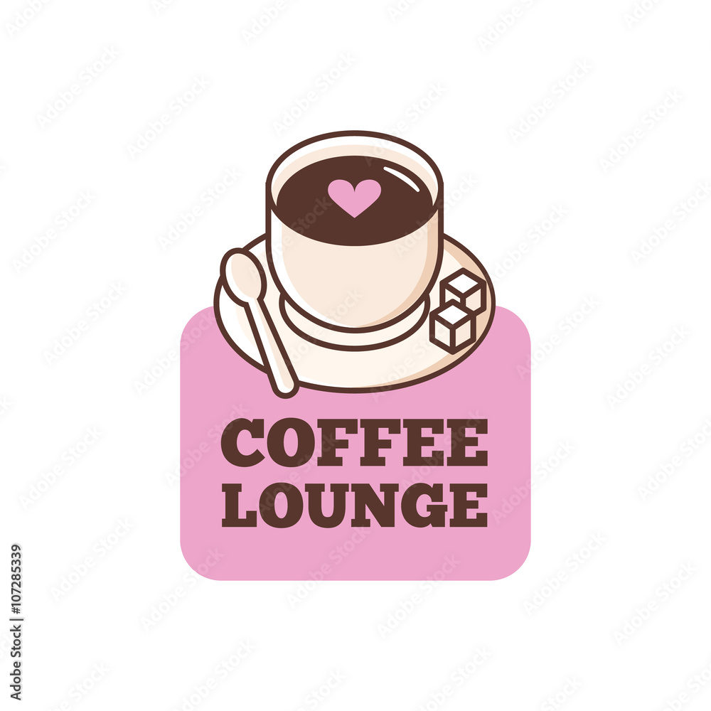 Vector cute coffee bar logo. Coffee shop logo. Coffee cup logotype for ...