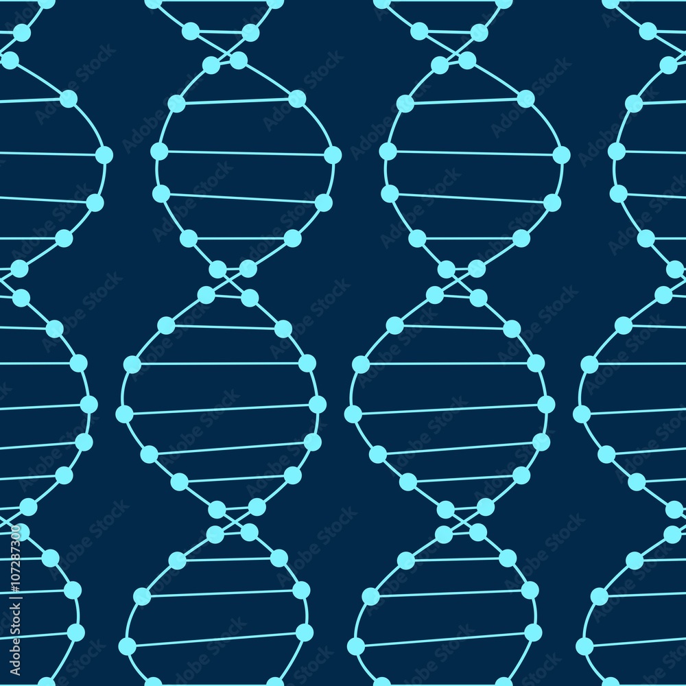Dna seamless pattern. Blue Dna science vector background Stock Vector ...