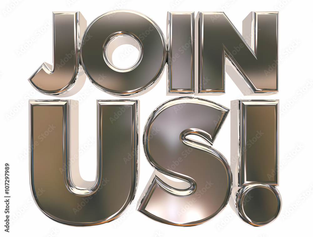 Join Us 3d Words Animation Club Group Team Event Stock Illustration ...