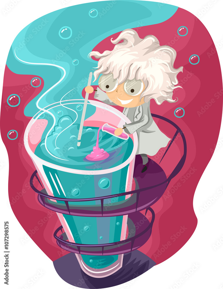 Kid Boy Stickman Scientist Stock Vector | Adobe Stock