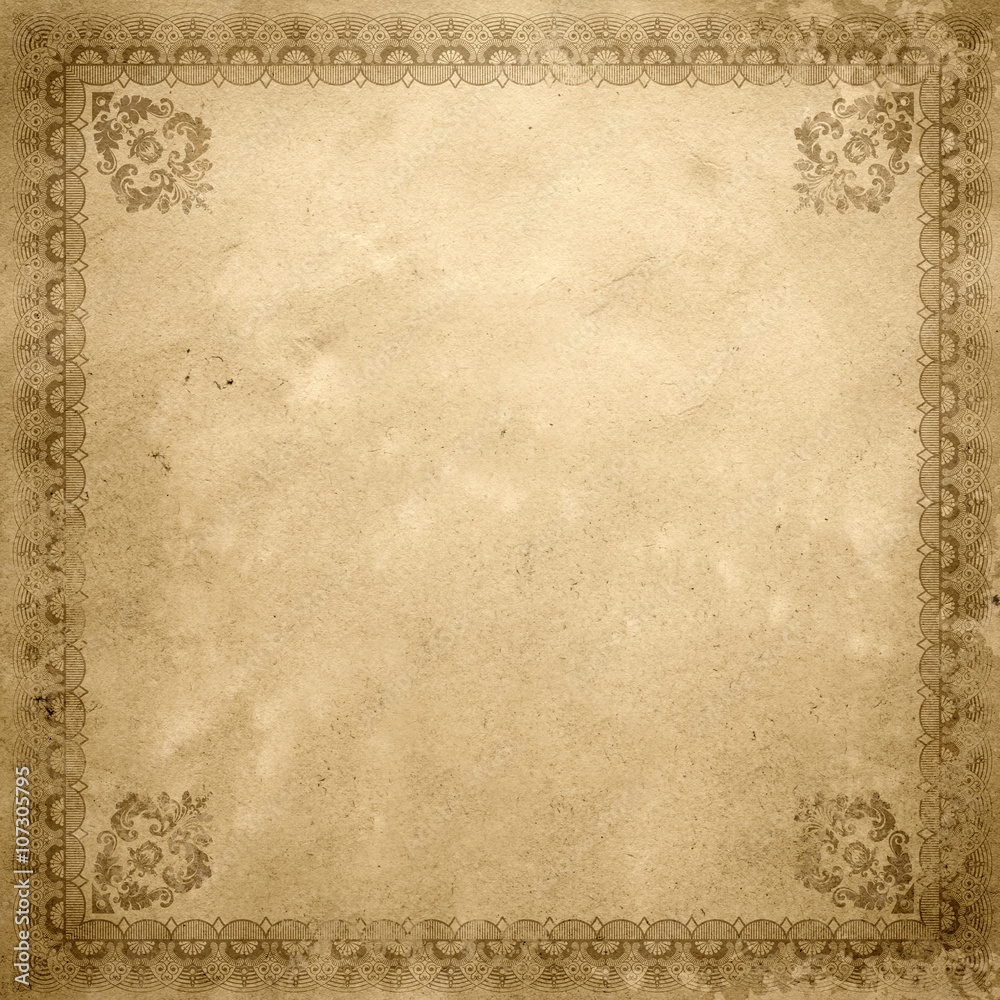 Old paper background with vintage border. Stock Photo | Adobe Stock