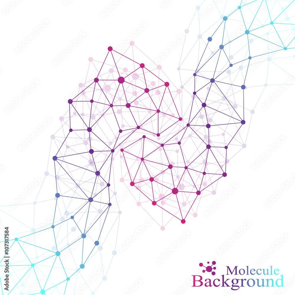 Molecule structure dna and communication background. Connected lines ...