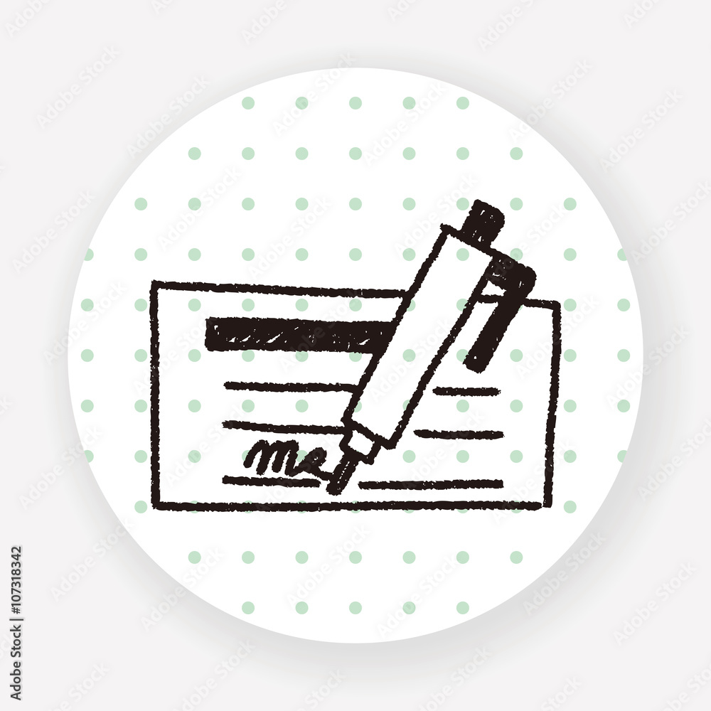 money check doodle drawing Stock Vector | Adobe Stock