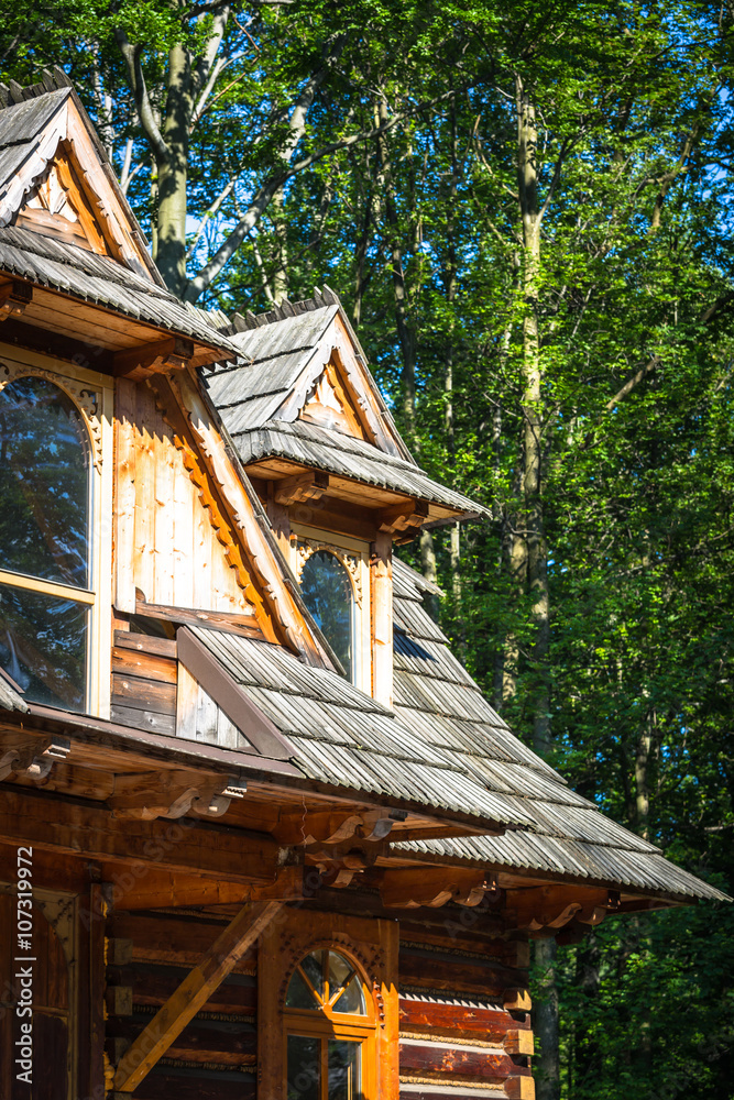 Traditional polish wooden hut from Zakopane, Poland. Stock Photo ...