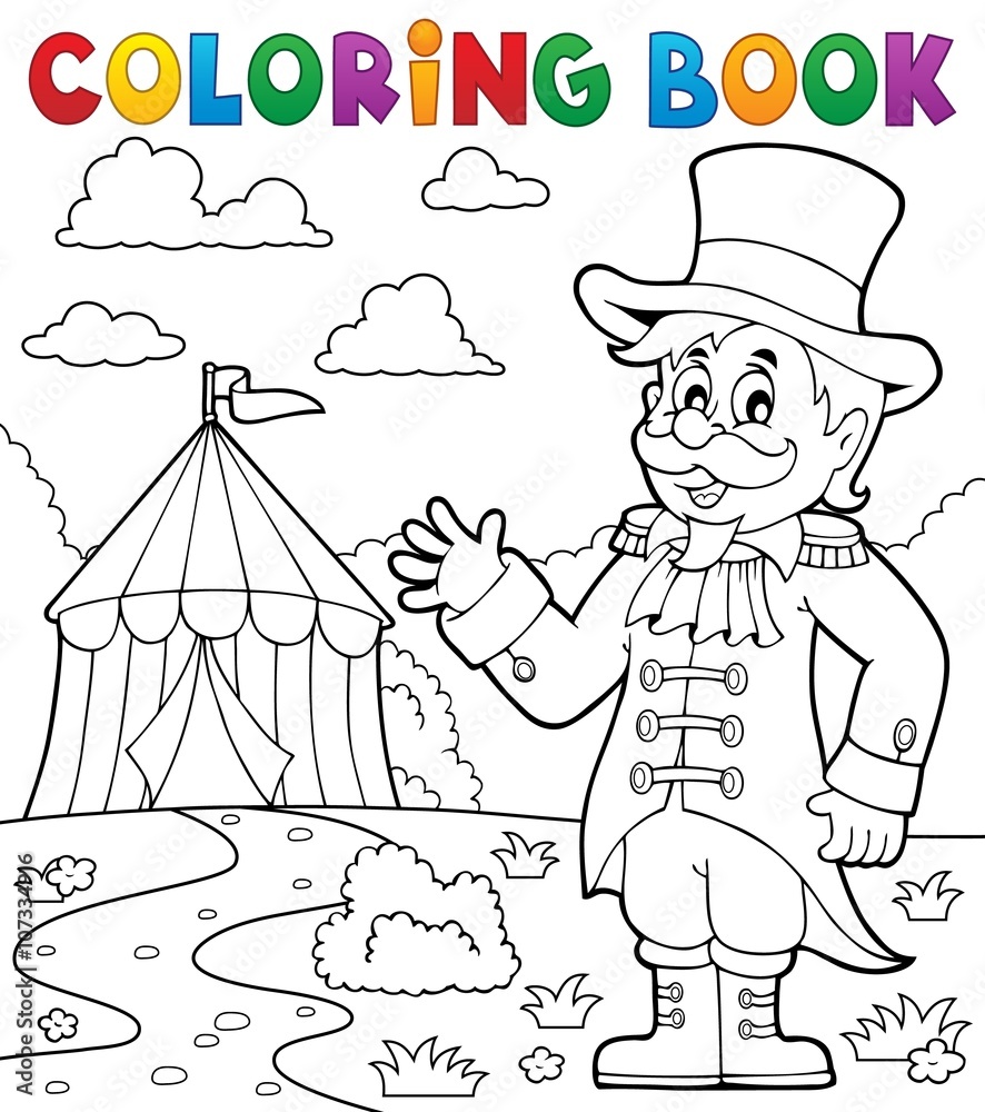Coloring book circus ringmaster theme 2 Stock Vector | Adobe Stock