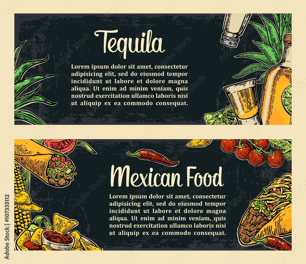 Mexican traditional food restaurant menu template with traditional ...