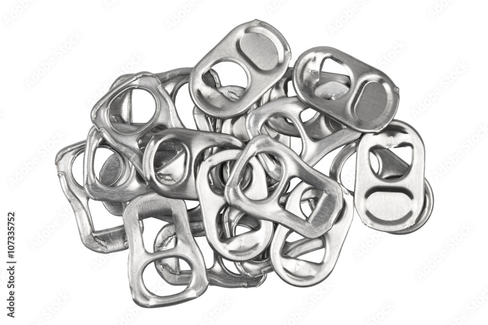 many metal rings pull can. Stock Photo | Adobe Stock