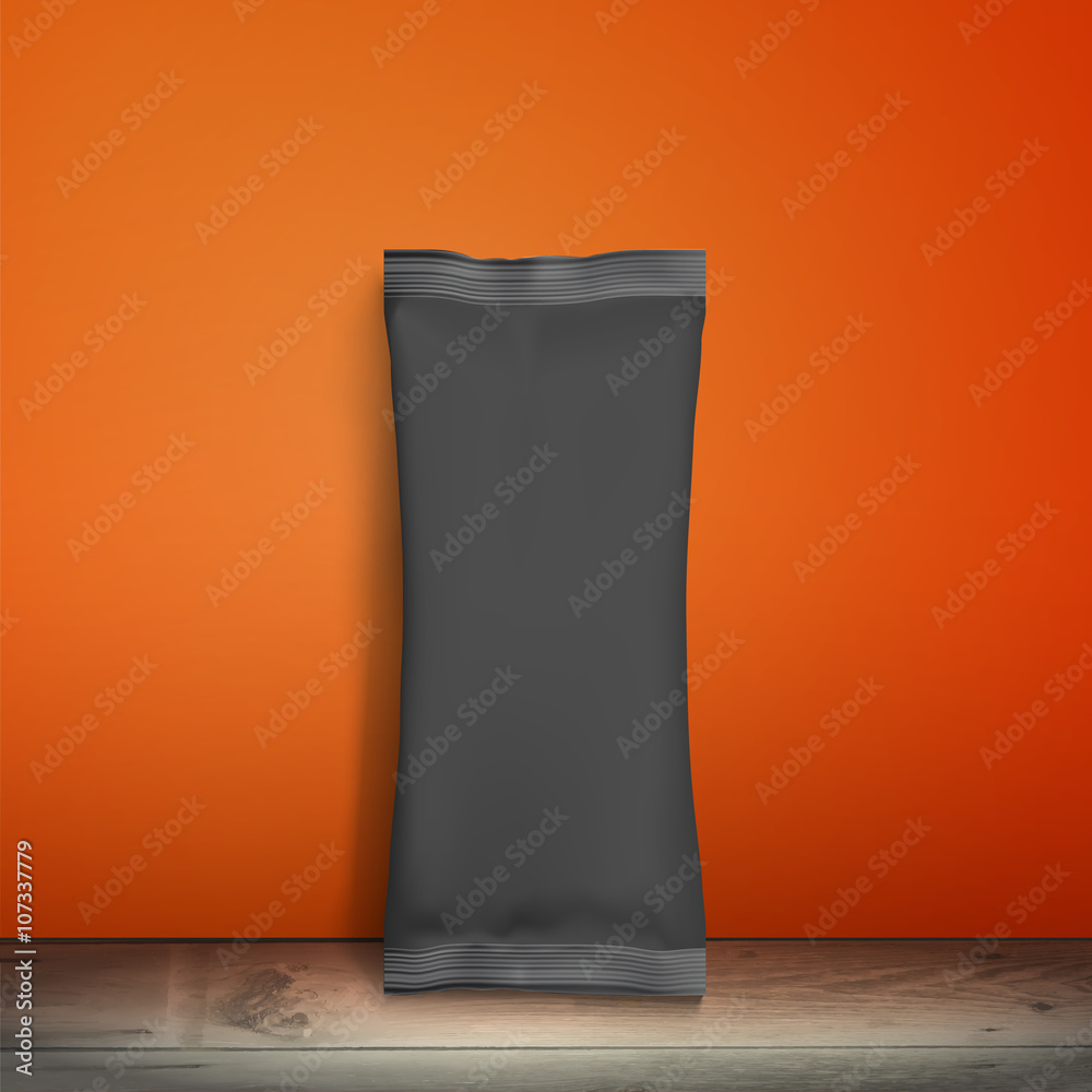 Blank black packaging. Sample package. Blank template for design. Net ...