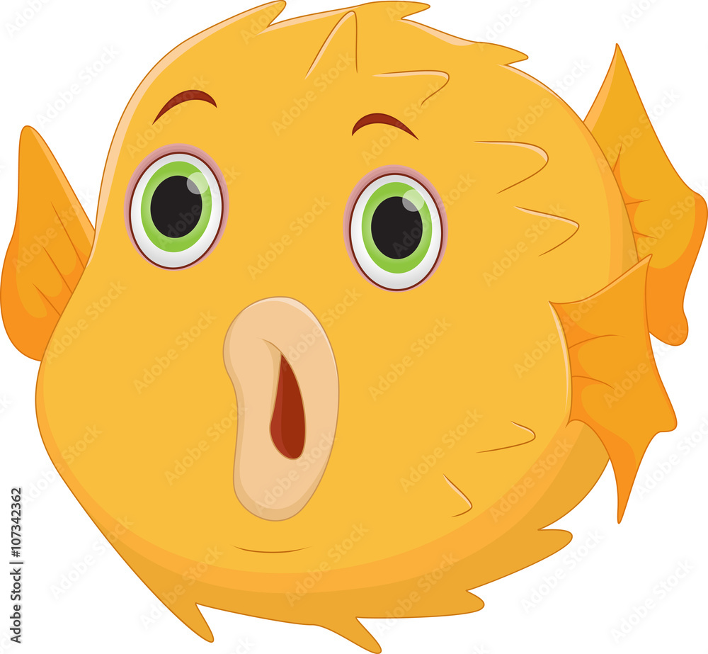 puffer fish cartoon Stock Vector | Adobe Stock