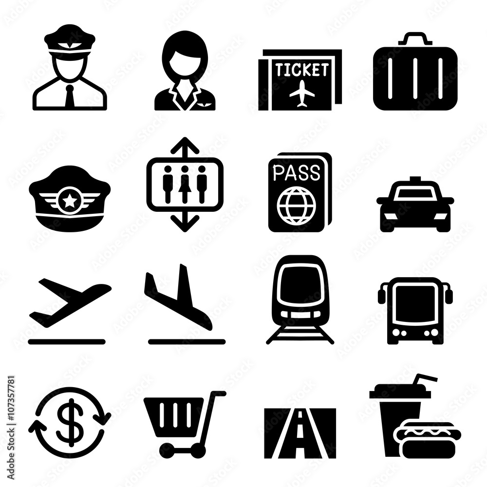 Airport & Aviation icon Stock Vector | Adobe Stock