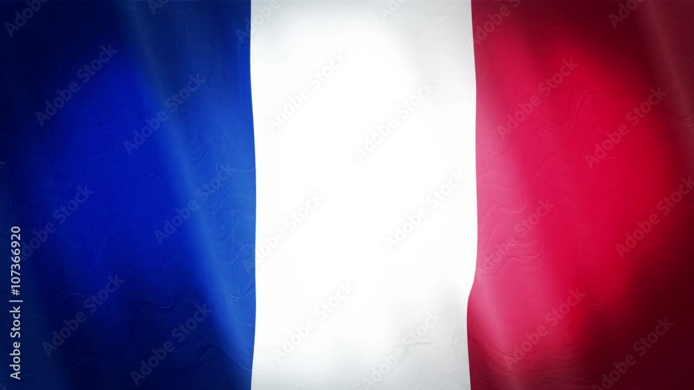 French Flag Motion Background Loop Ready. Computer generated abstract ...