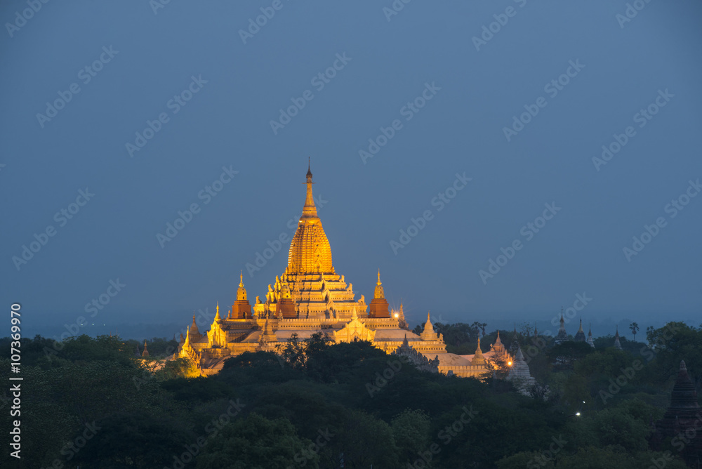 Ananda Temple at night, Temples of Bagan (Pagan) Stock Photo | Adobe Stock