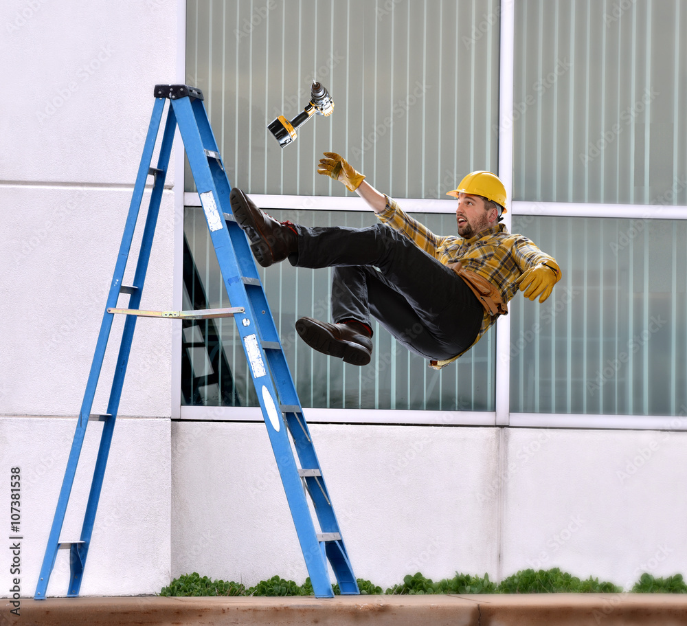 Worker Falling Off Of Ladder Stock Photo Adobe Stock Worker Falling Off Of Ladder Stock Photo Adobe Stock
