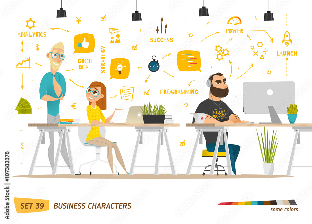Business cartoon characters collection. Stock Vector | Adobe Stock