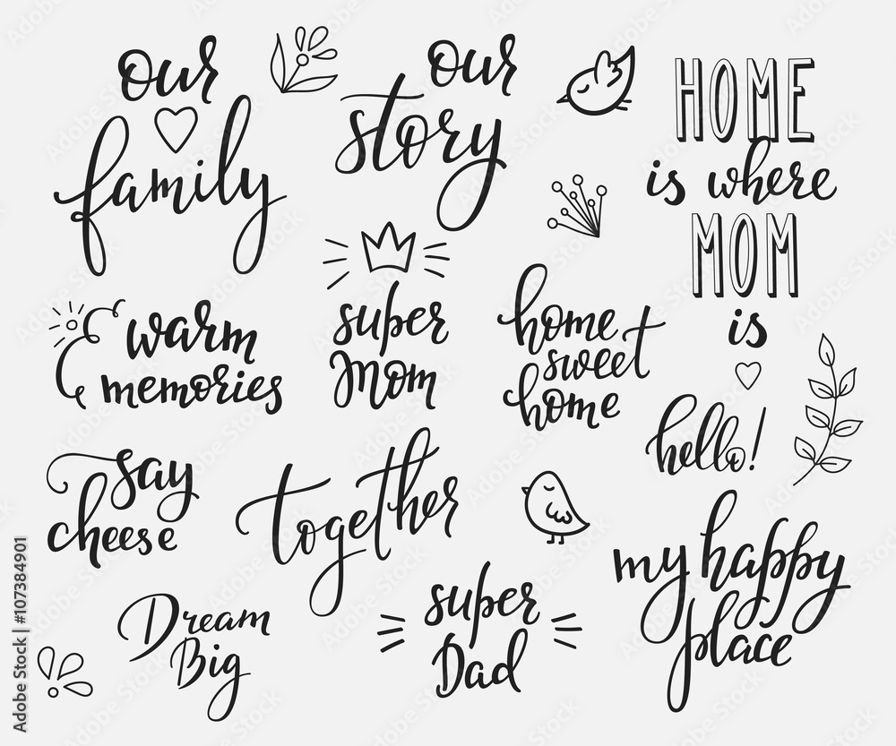 Lettering photography overlay set. Stock Vector | Adobe Stock