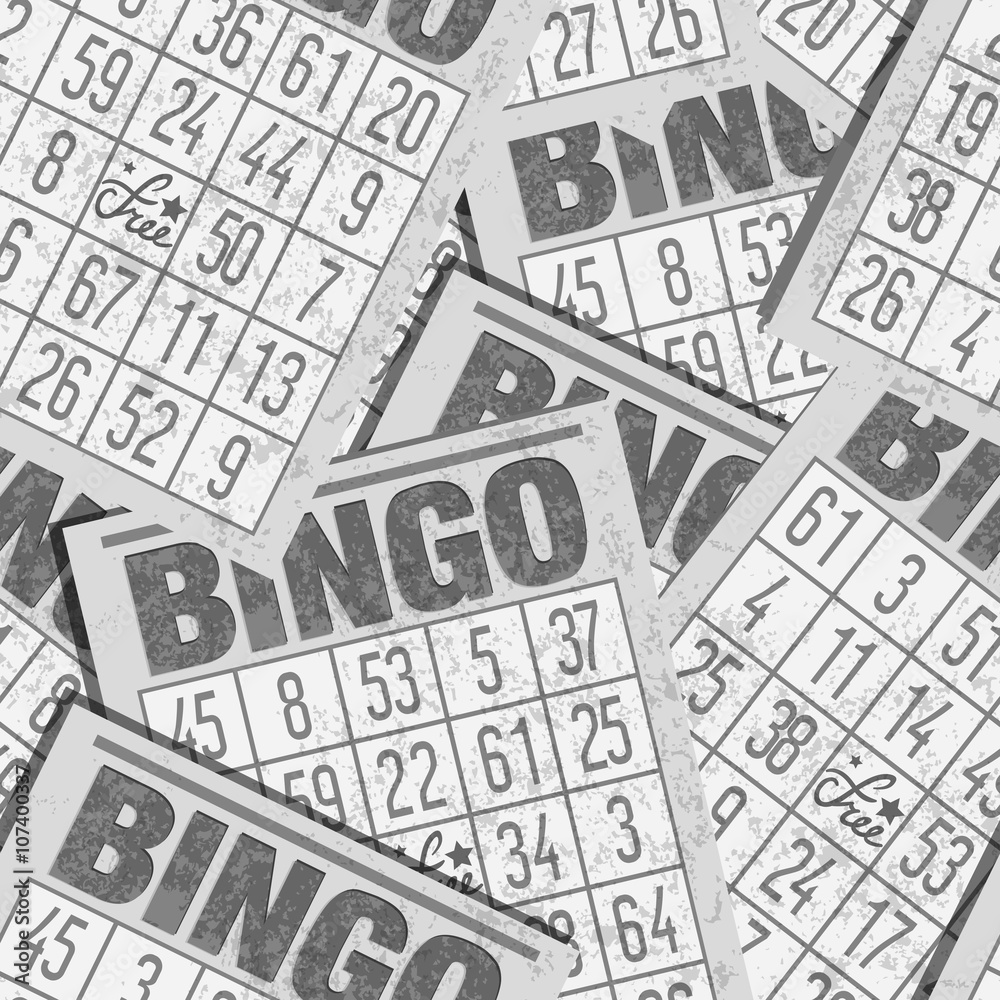 Bingo seamless retro background with cards Stock Vector | Adobe Stock