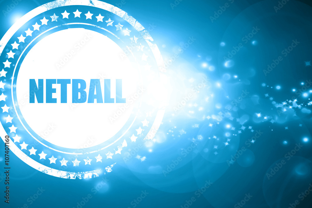 Blue stamp on a glittering background: netball sign background Stock ...