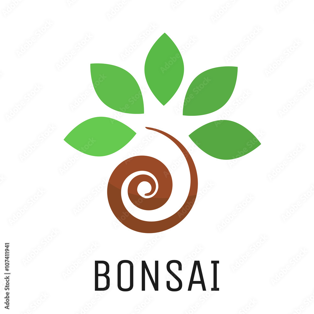 Bonsai tree vector logo icon. Stylized japan culture bonsai plant ...