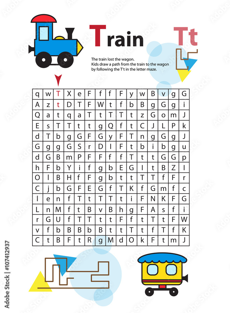 Letter Maze T. This worksheet helps kids recognize and name capital and ...