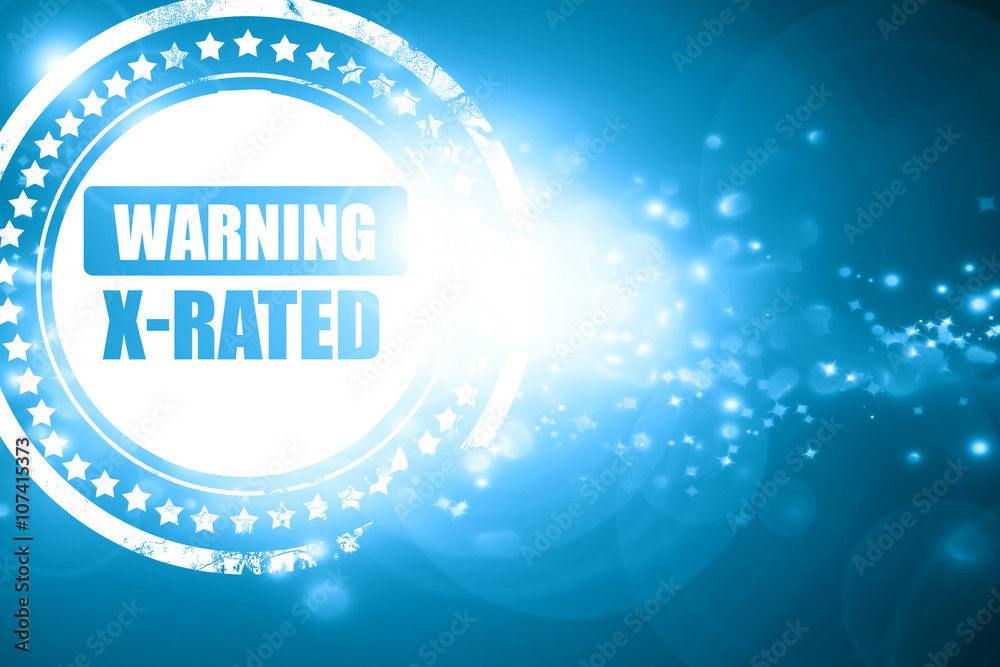 Blue stamp on a glittering background: Xrated sign isolated Stock ...
