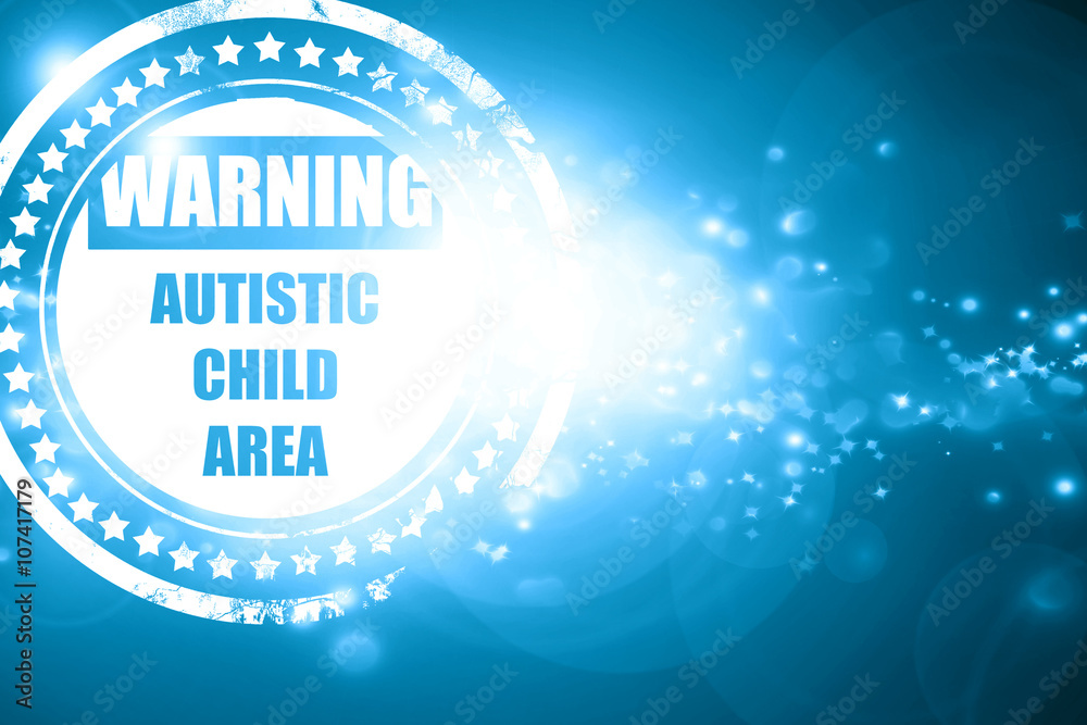 Blue stamp on a glittering background: Autistic child sign Stock ...