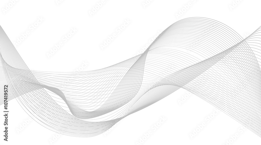 Abstract grey wave isolated on white background. Vector illustra Stock ...