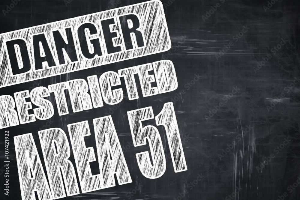 Chalkboard writing: area 51 sign Stock Illustration | Adobe Stock