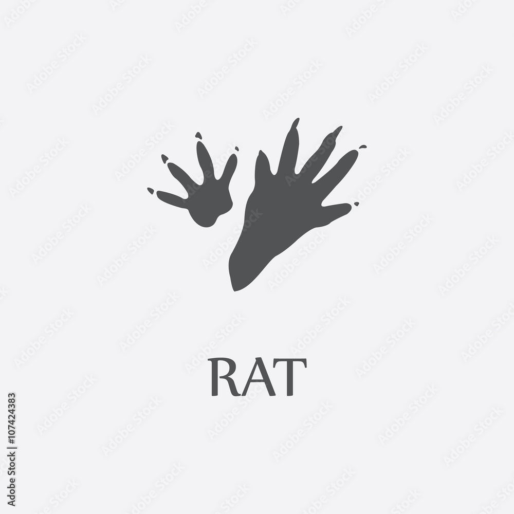 Rat print black simple icon for web design. Stock Vector | Adobe Stock