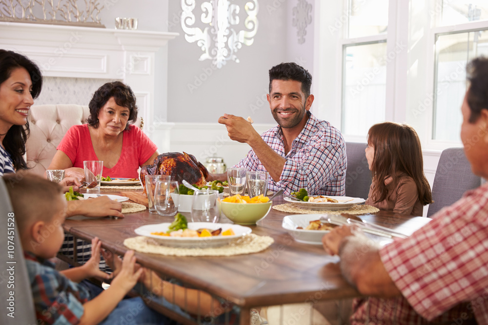 Hispanic Family Eating