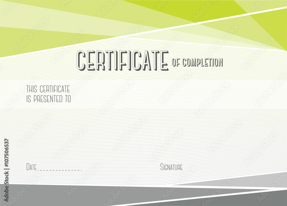 Horizontal Modern Certificate of completion. EPS10 vector template ...
