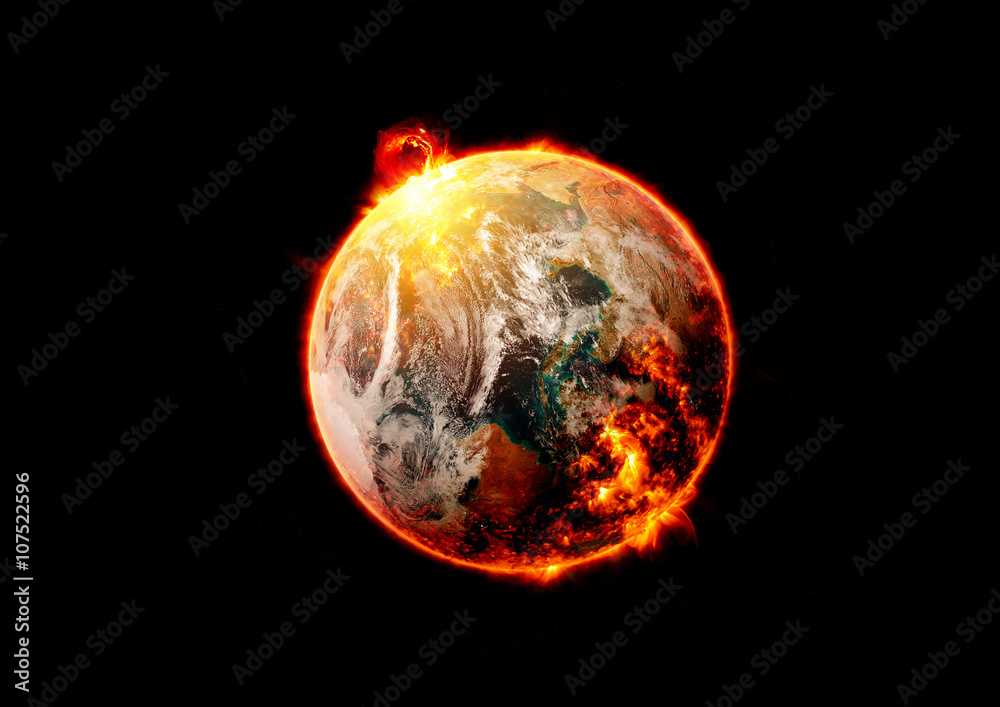 global warming over color, isolated image - Elements of this image ...