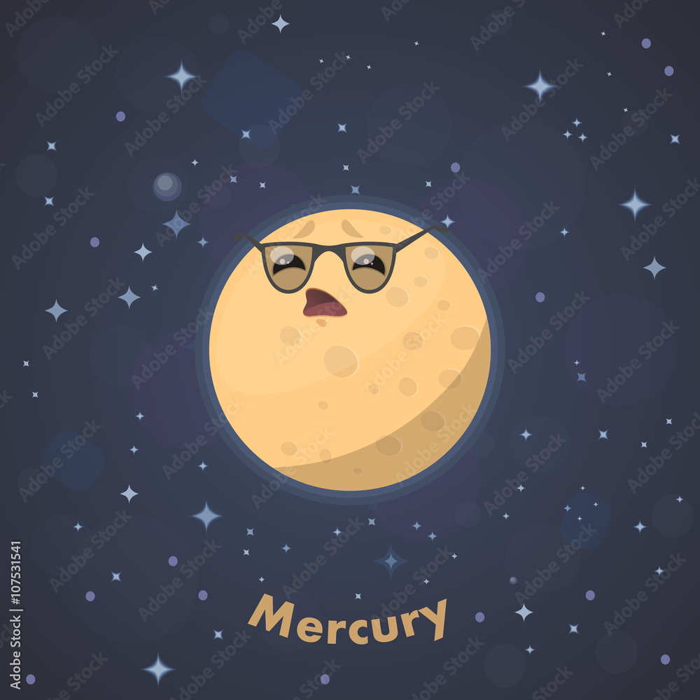 Cute Planet Mercury Stock Vector | Adobe Stock
