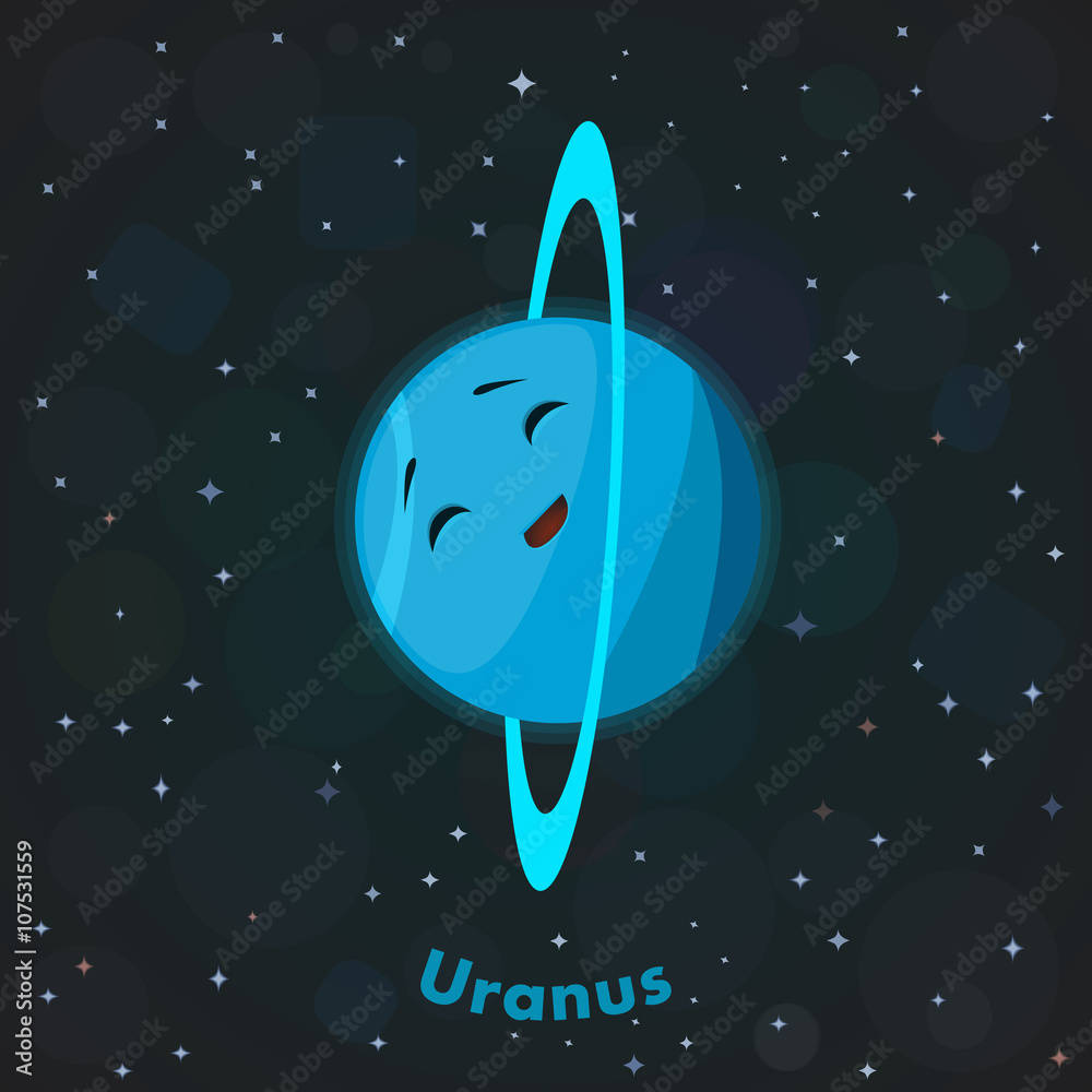 Cute planet Uranus Stock Vector | Adobe Stock