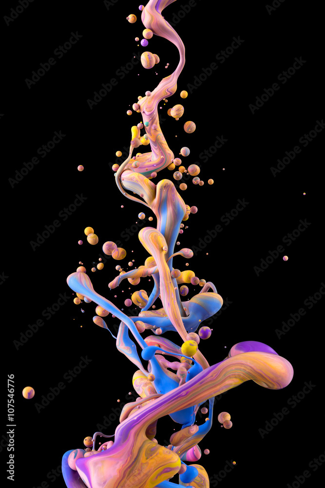 Abstract artistic texture generated using liquid colors and, natural ...