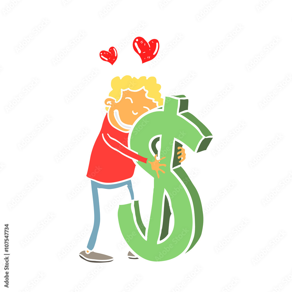 Cartoon dollar illustration Stock Vector | Adobe Stock
