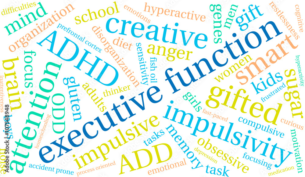 Executive Function word cloud on a white background. Stock Vector ...