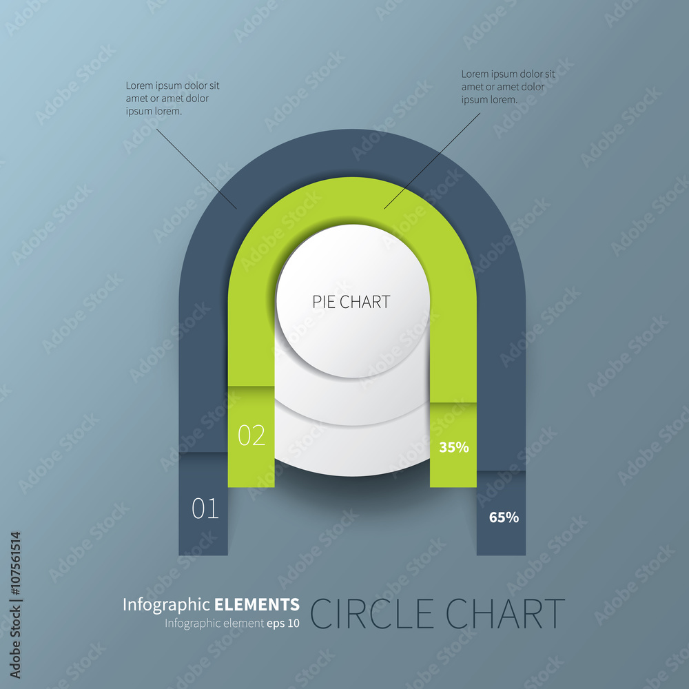 infographic chart circle with 2 options / vector diagram, graph chart ...