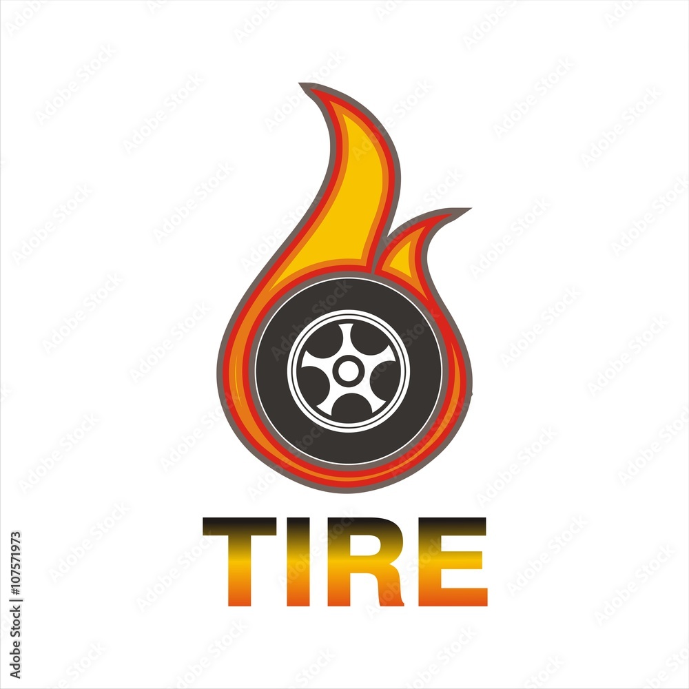 Tire And Fire Logo Template Stock Vector Adobe Stock