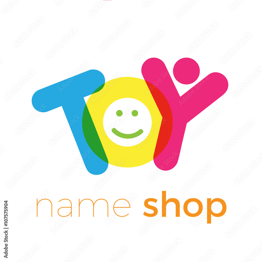 Vector abstract icon toy store with text Stock Vector | Adobe Stock