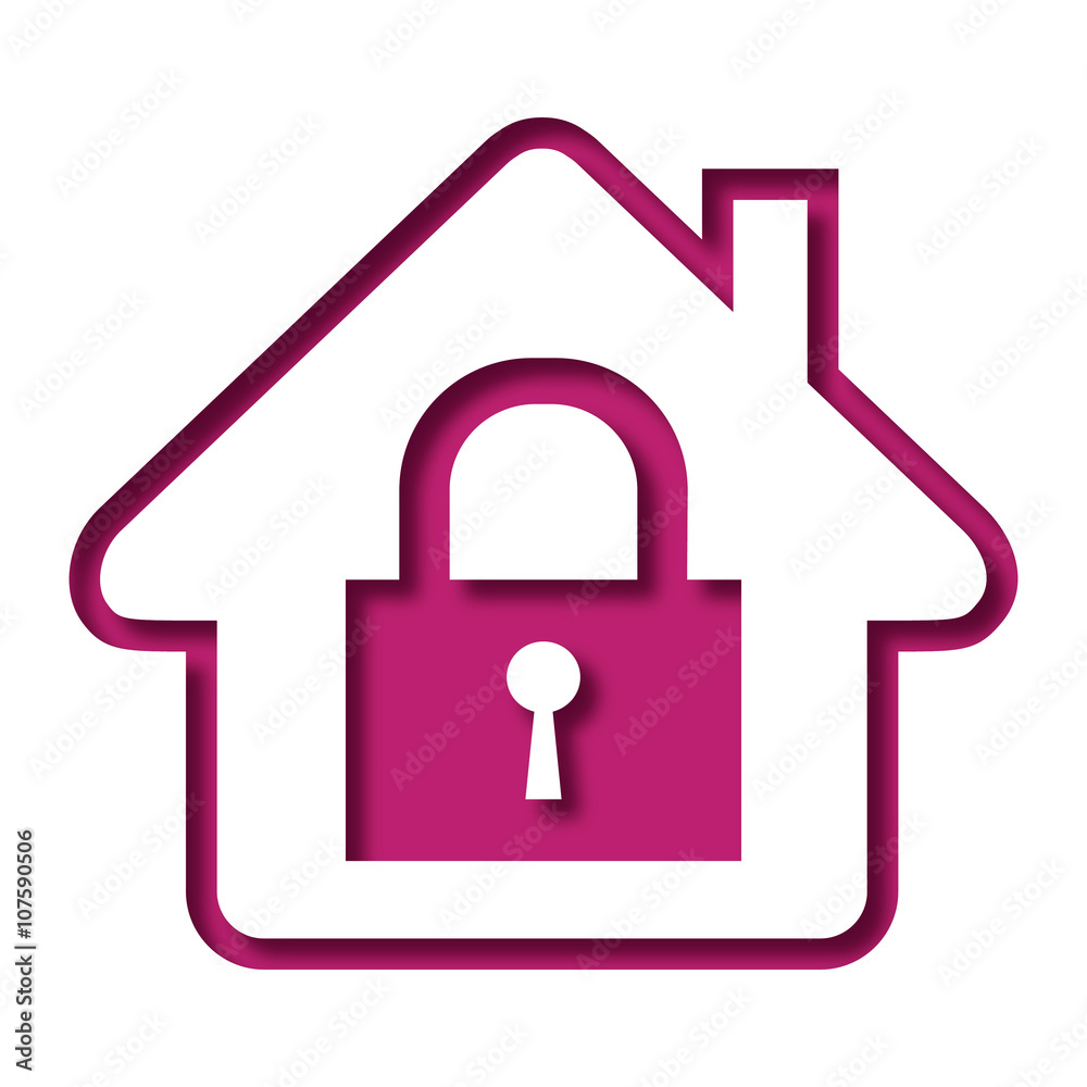 Logo maison et cadenas. Stock Vector | Adobe Stock