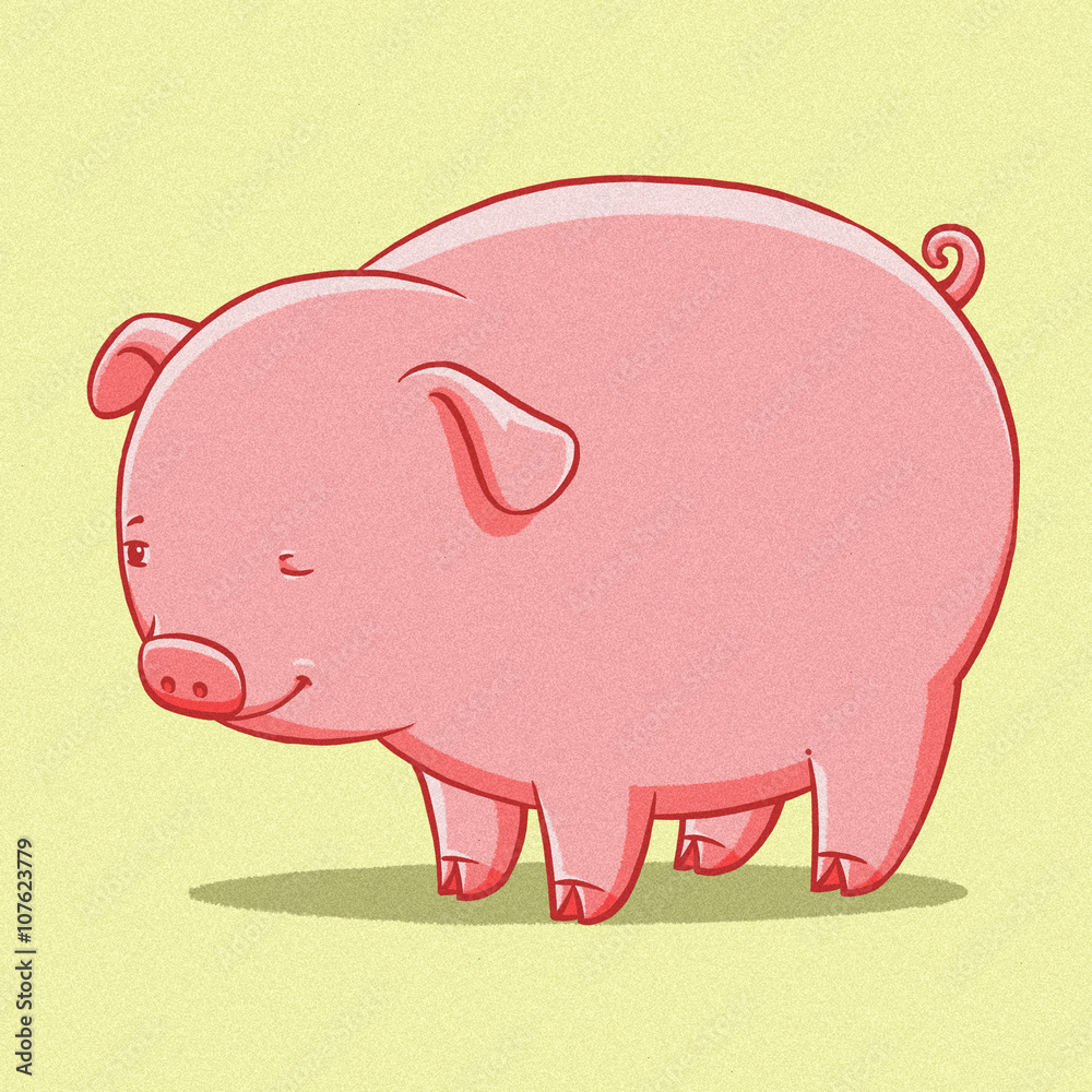 Cute Cartoon Fat Pigs