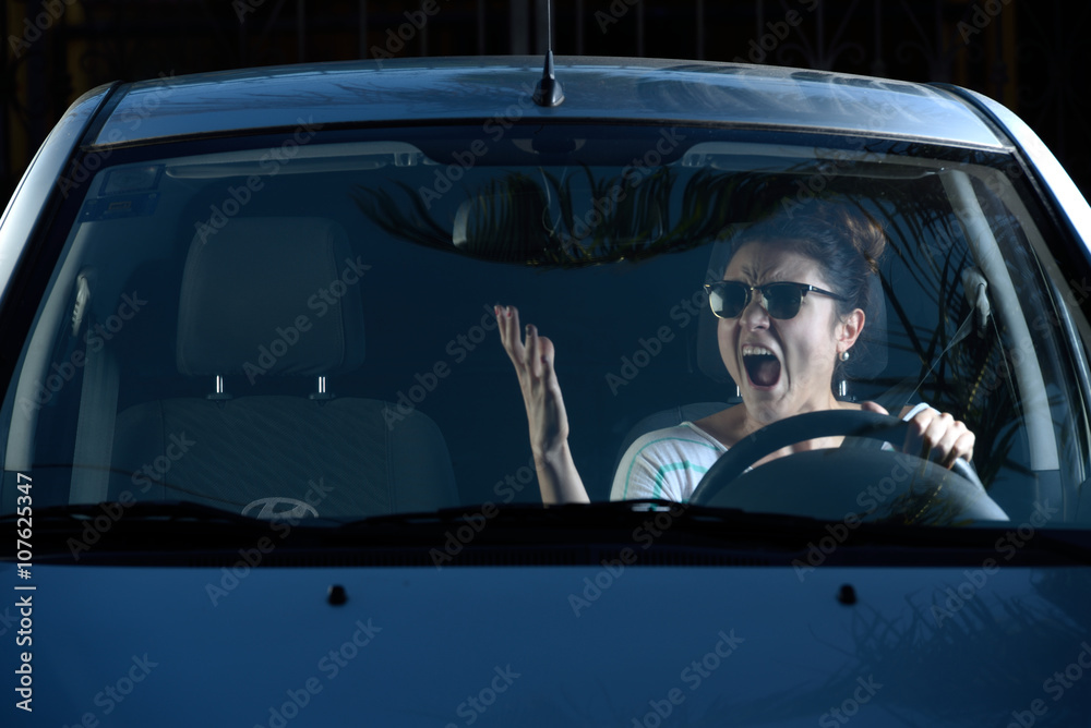 Photo & Art Print angry woman driver, PixieMe
