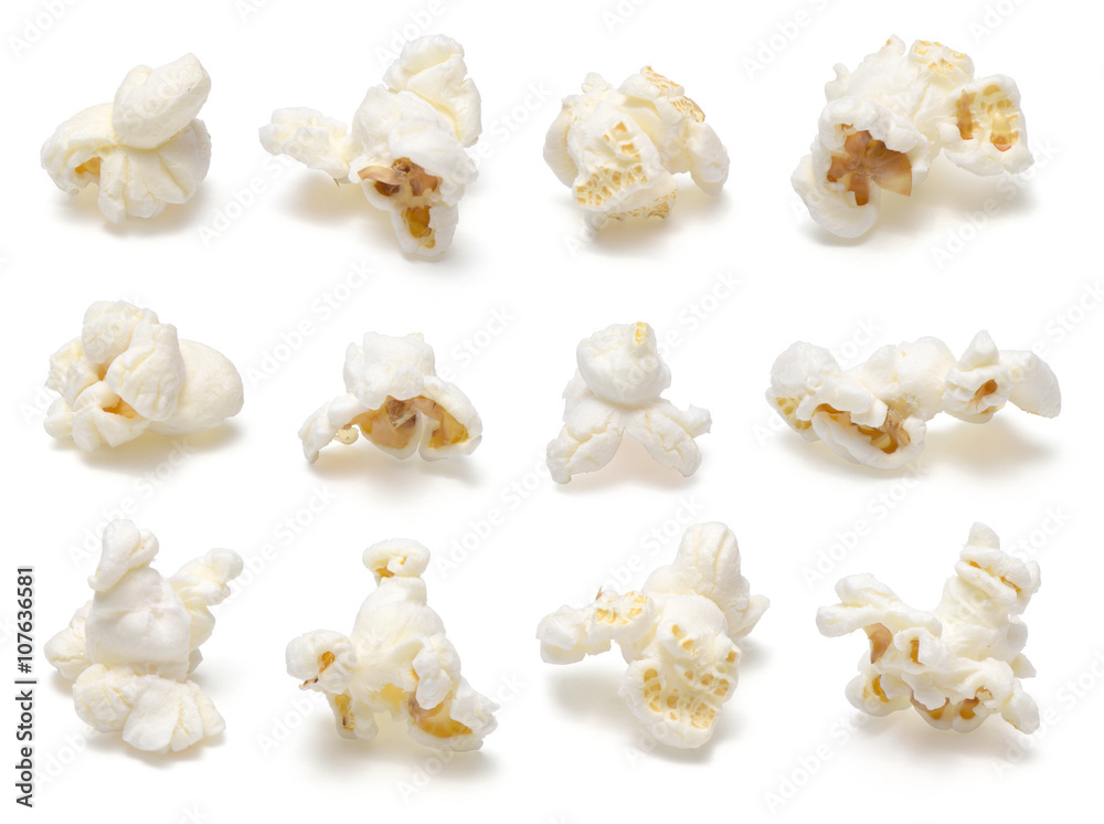 Popcorn collection isolated on white. Clipping path Stock Photo | Adobe ...
