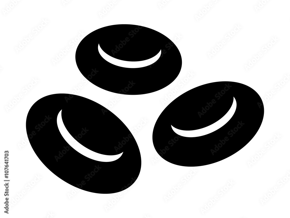 Red blood cell / erythrocytes flat icon for apps and websites Stock ...
