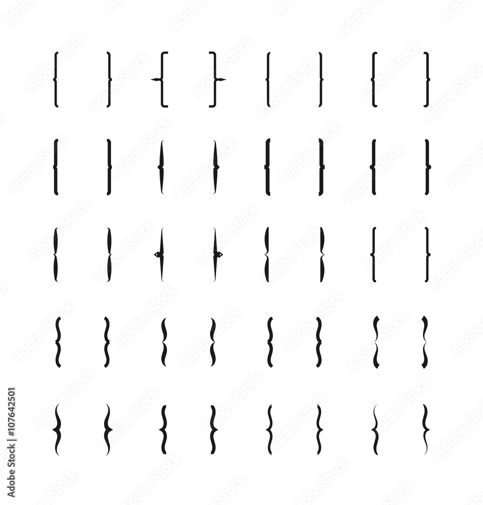 Braces and brackets icons. Vector braces signs, curly brackets symbols ...