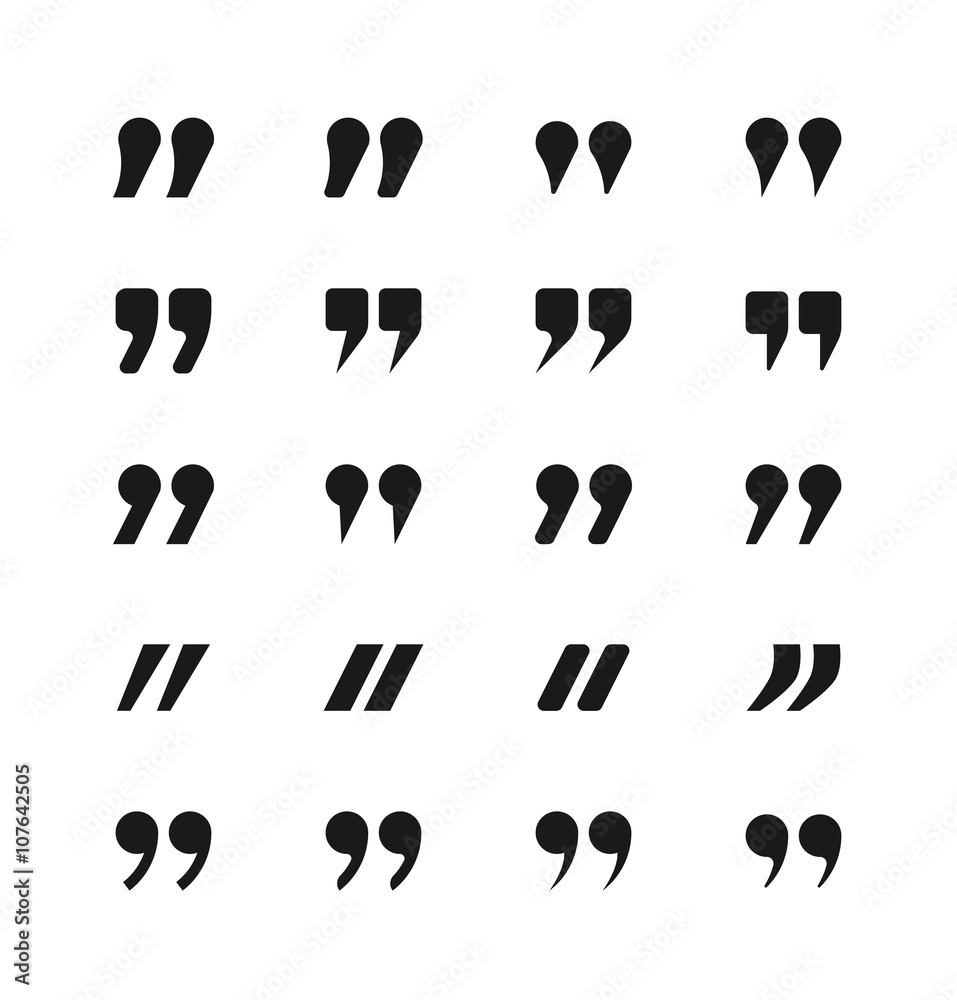 Quote icons. Quotation marks and quote signs vector set Stock Vector ...