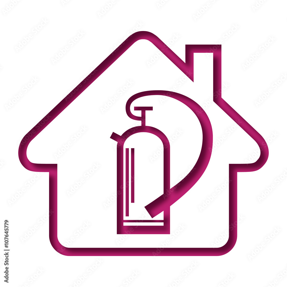 Logo maison et extincteur. Stock Vector | Adobe Stock