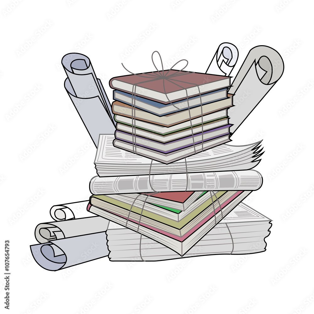 Waste paper. Paper waste and garbage suitable for recycling. Stock ...