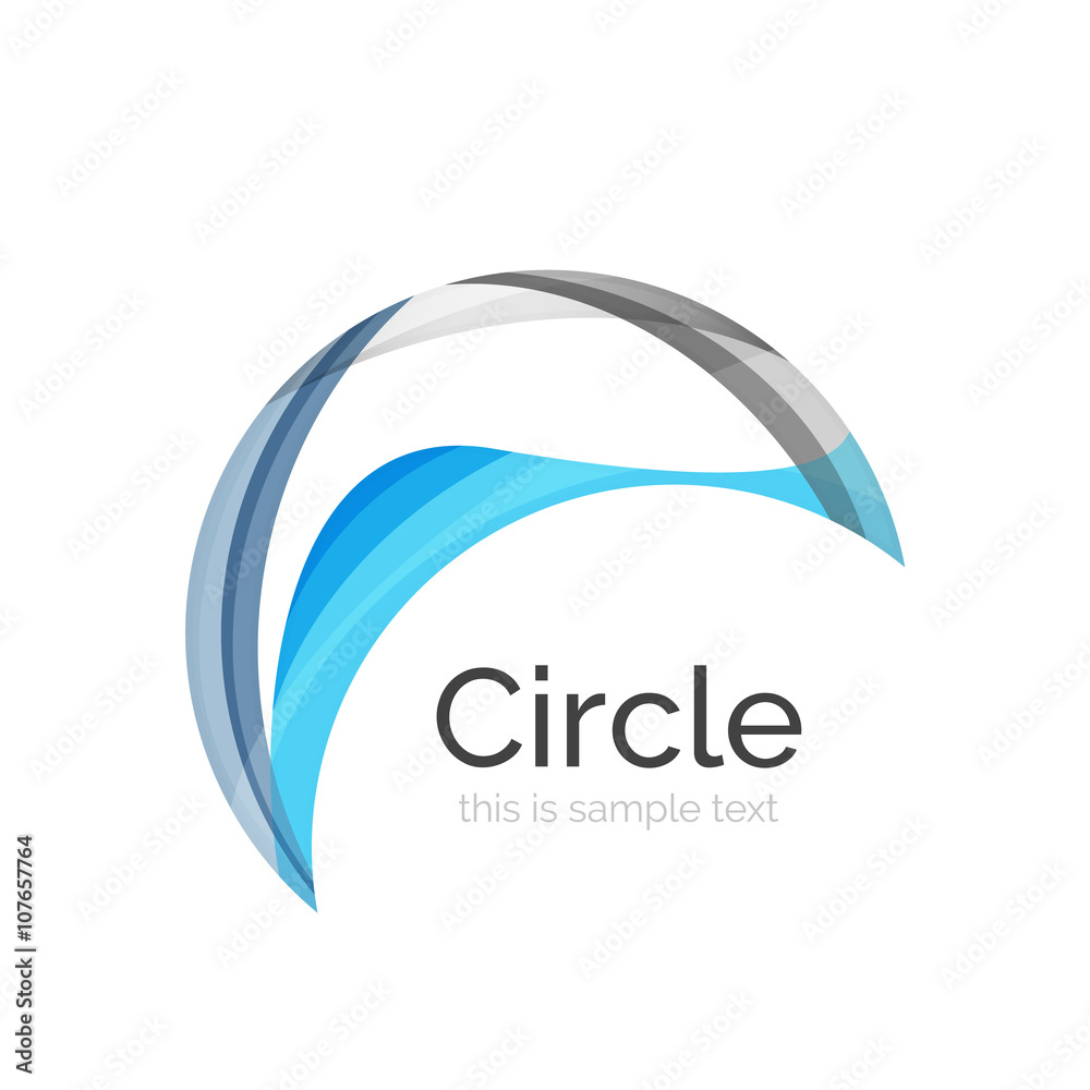 Circle logo. Transparent overlapping swirl shapes. Modern clean ...