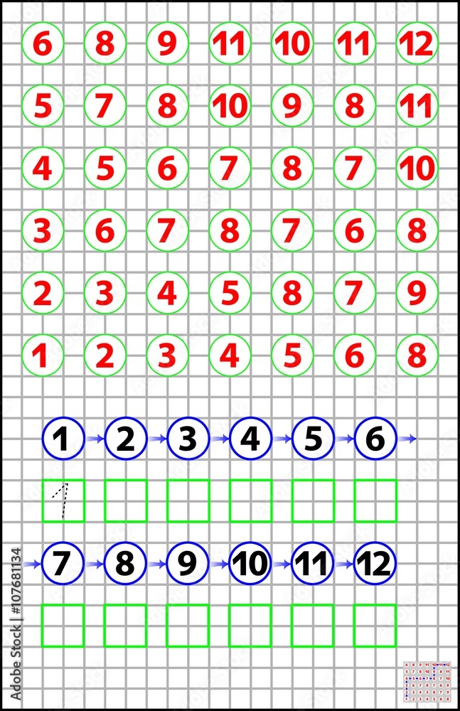 Educational page for children on a square paper - need to find the way ...